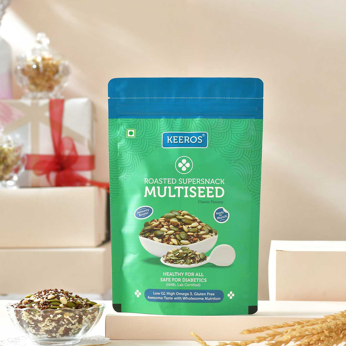 Keeros Healthy & Diabetic Friendly Roasted SuperSnacks - Combo of 3 Re ...
